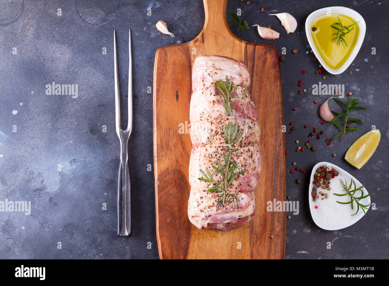 Raw lamb roll Stock Photo - Alamy
