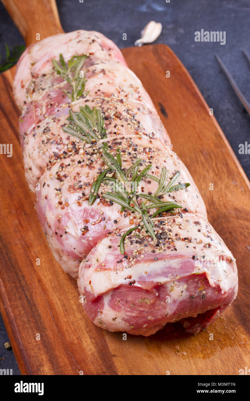Raw lamb roll Stock Photo - Alamy