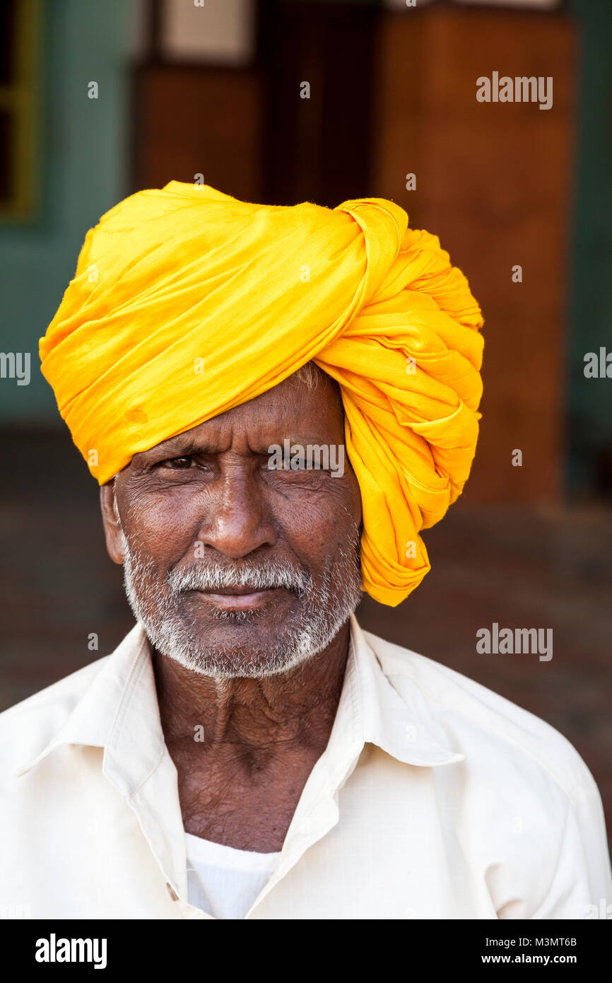 India, Karnataka, Badami, Portrait of an Indian Man Stock Photo - Alamy
