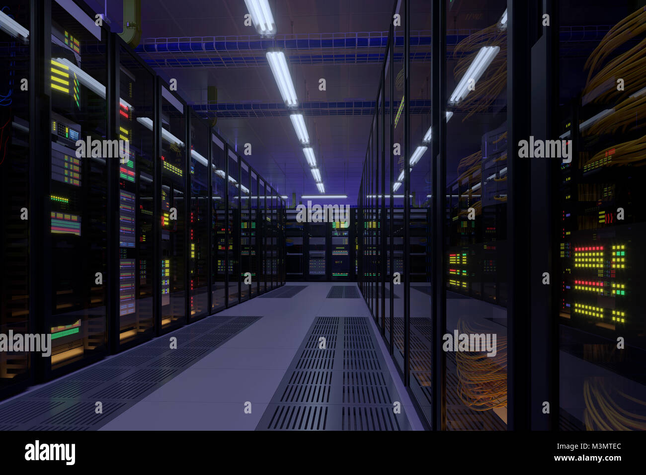 Working data center interior Stock Photo - Alamy