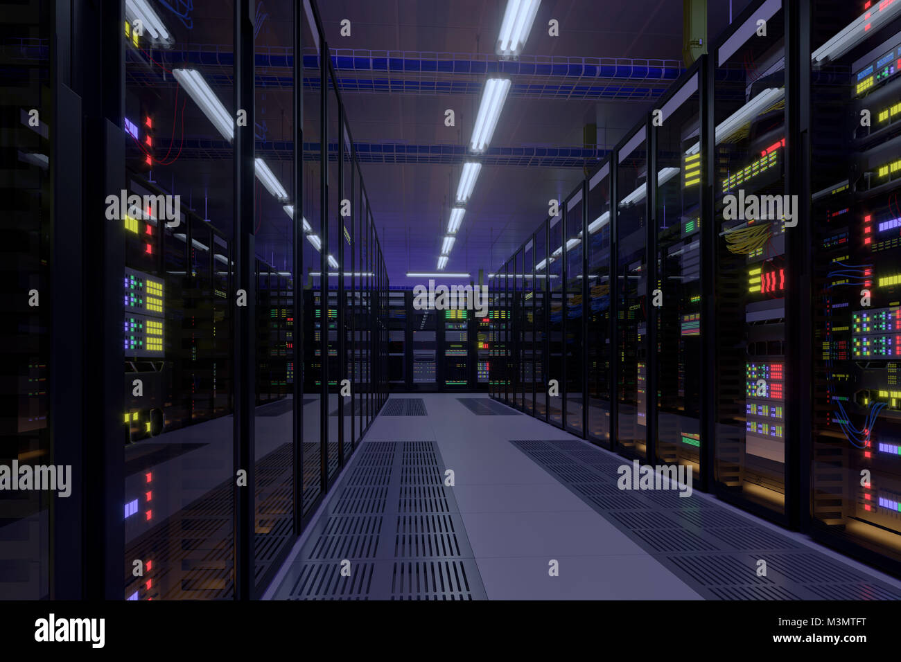 Working data center interior Stock Photo - Alamy