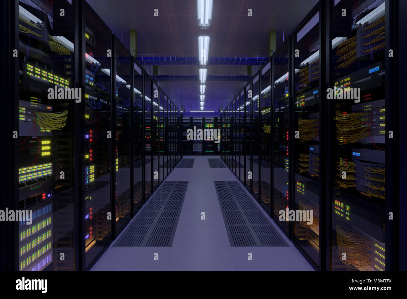Working data center interior Stock Photo - Alamy