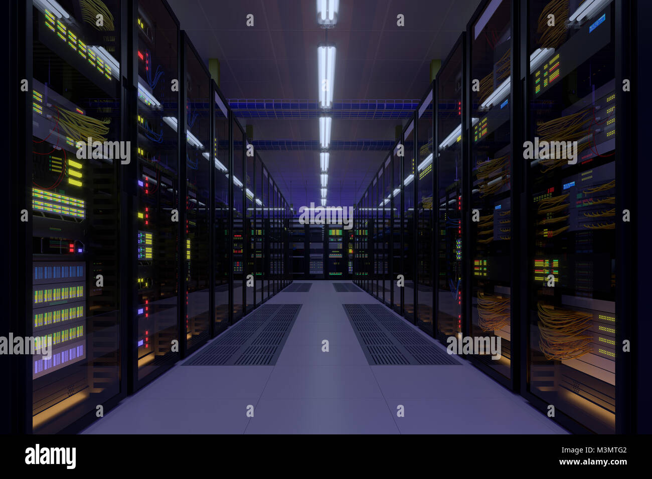 Working data center interior Stock Photo - Alamy
