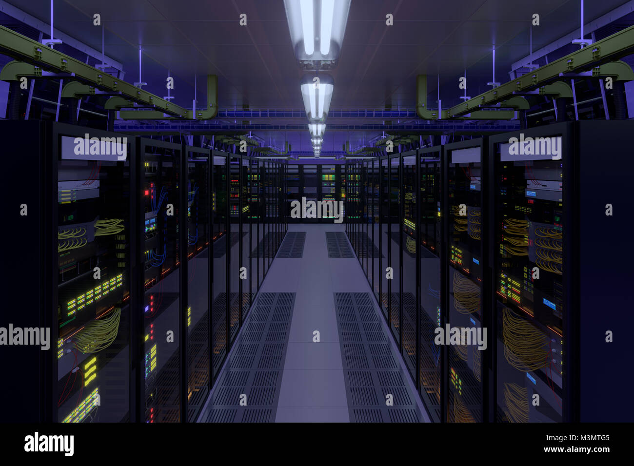Working data center interior Stock Photo - Alamy