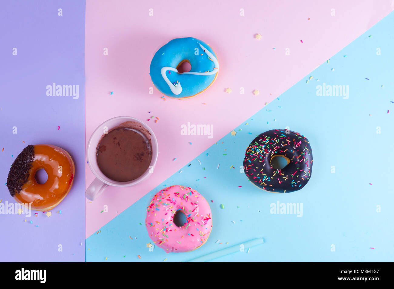 Flying sweet chocolate donut hi-res stock photography and images - Alamy