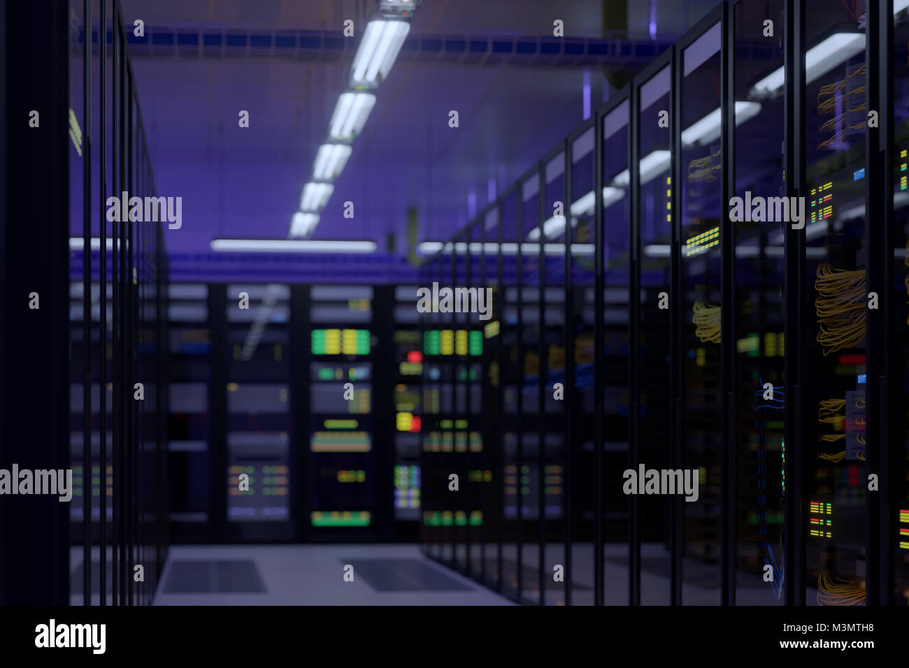 Working data center interior Stock Photo - Alamy