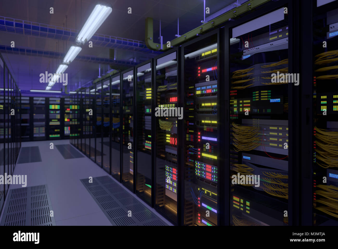 Working data center interior Stock Photo - Alamy