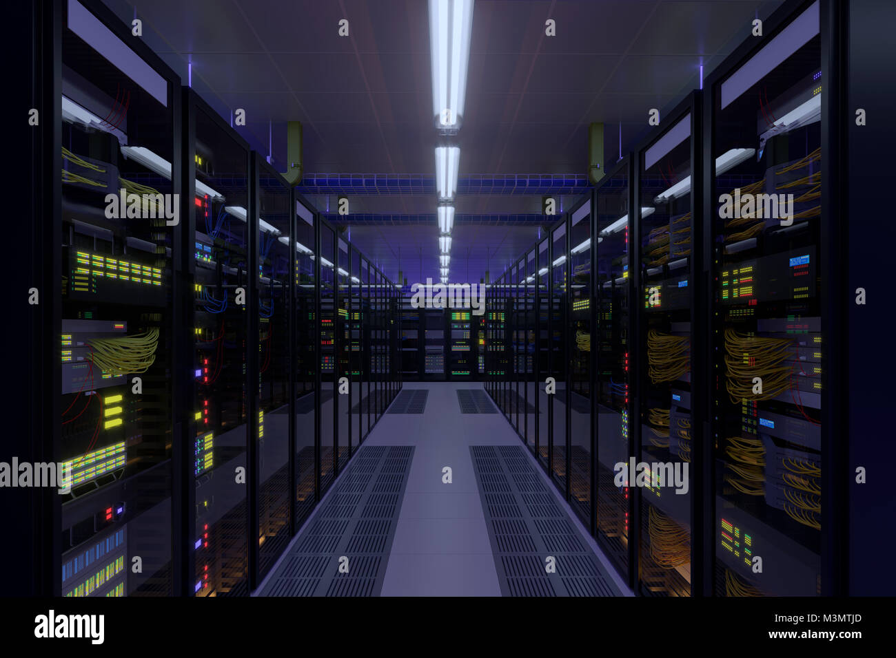 Working data center interior Stock Photo - Alamy