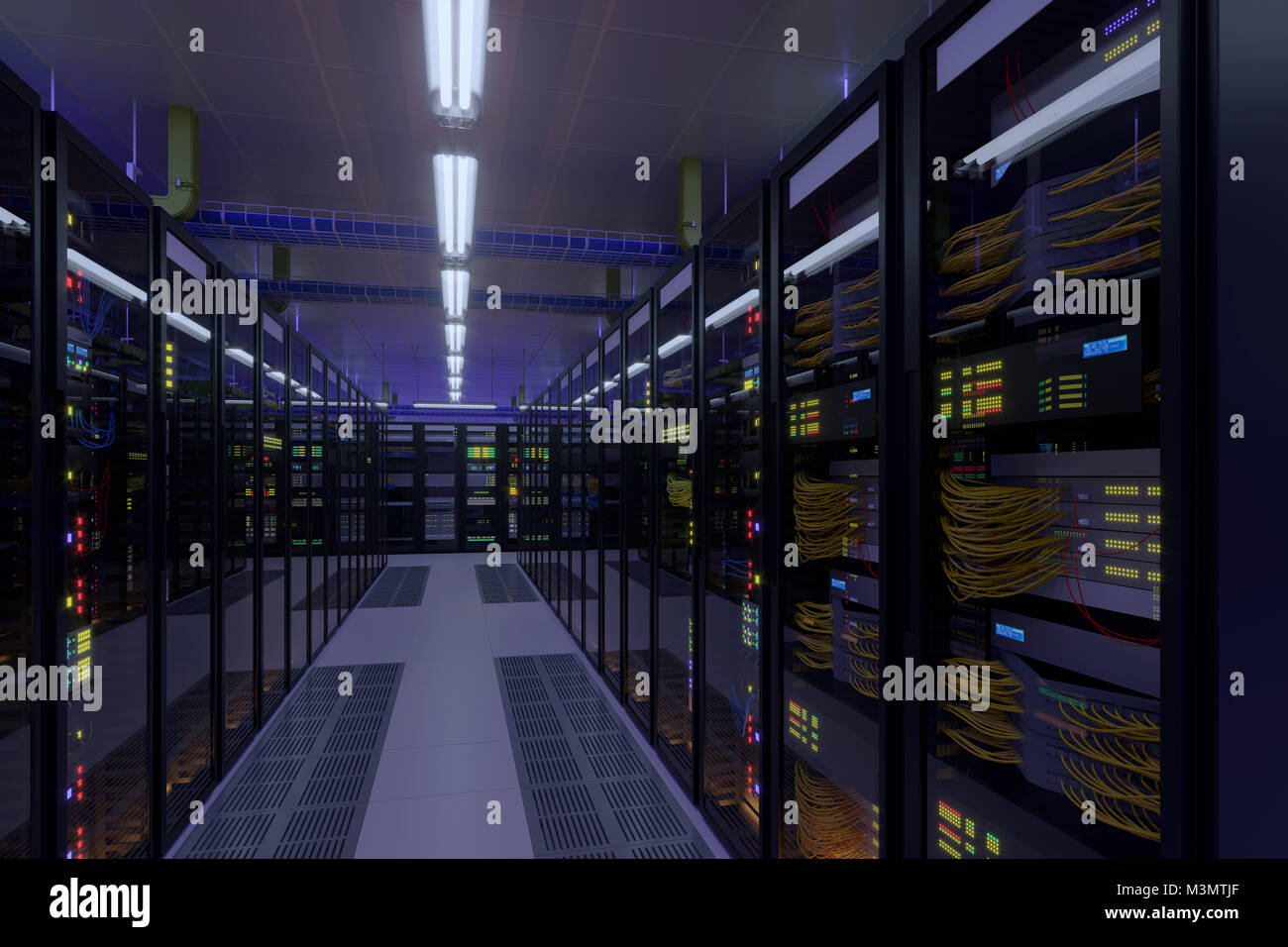 Working data center interior Stock Photo - Alamy
