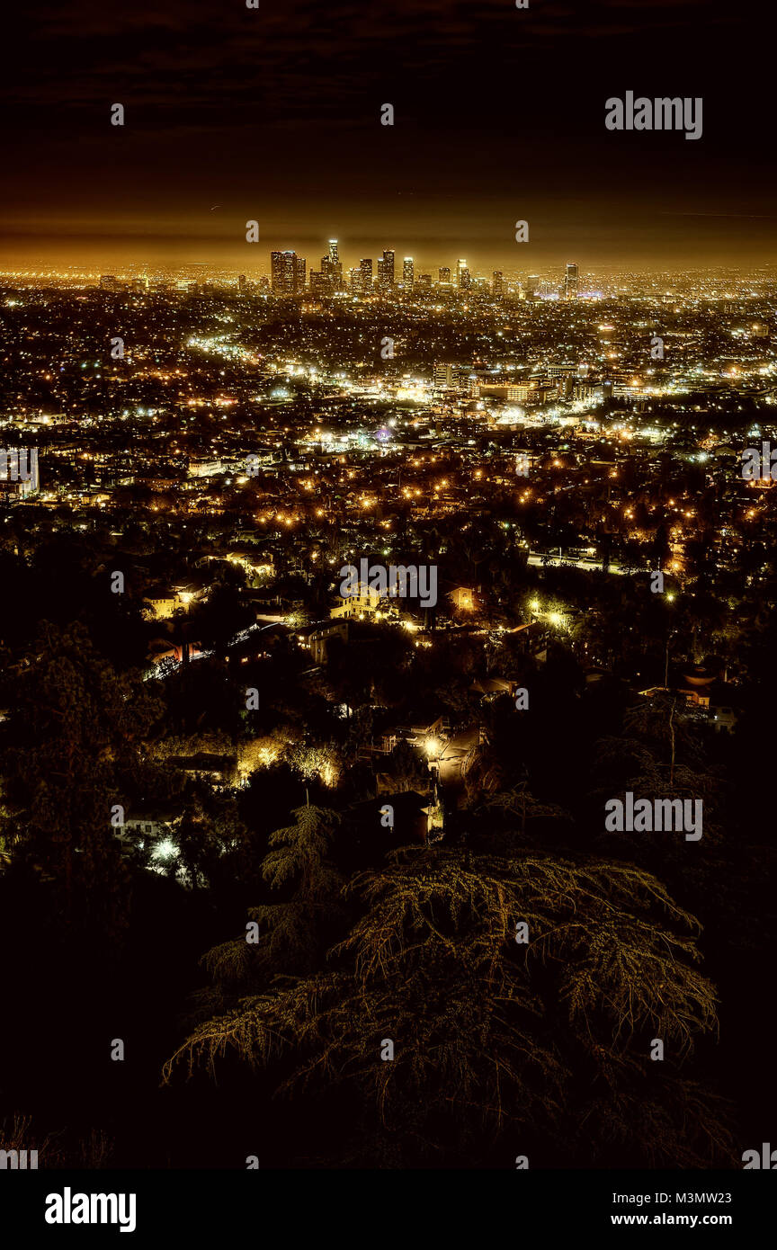 View From Hollywood Hills At Night