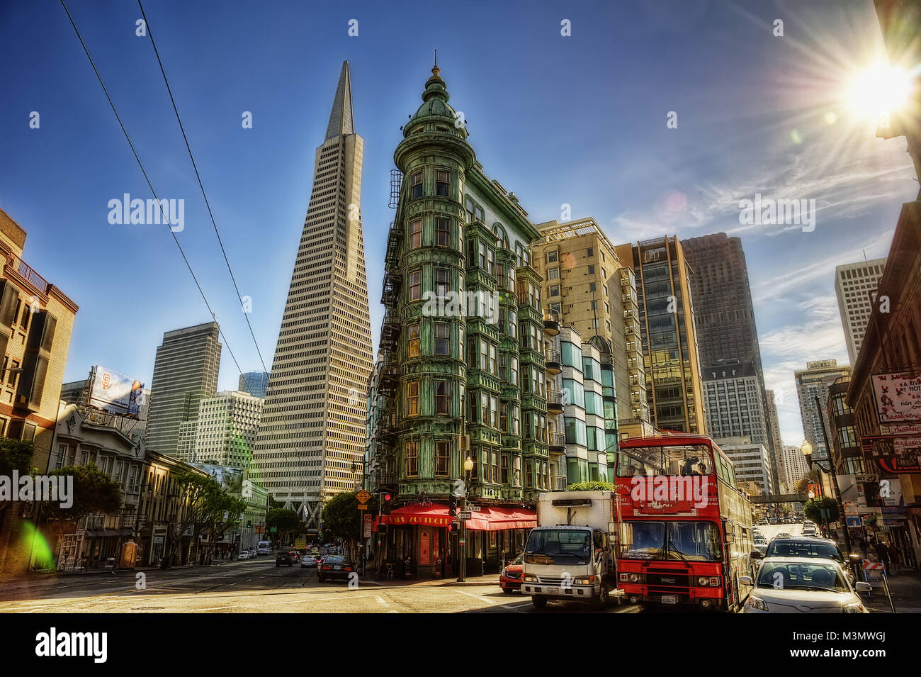 San Francisco, California, USA - 11th of November 2012: Corner Cafe in ...