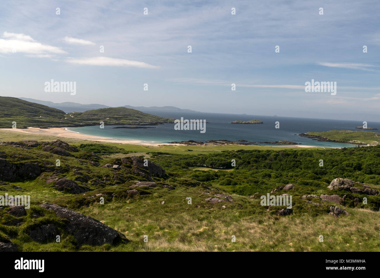 Derrynane beach with a wide bay on the Ring of Kerry, West Cork in ...