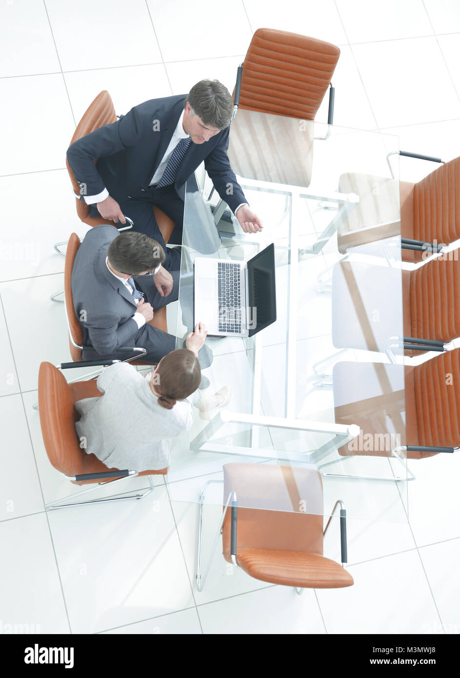 view from above. Business team at the desk Stock Photo - Alamy