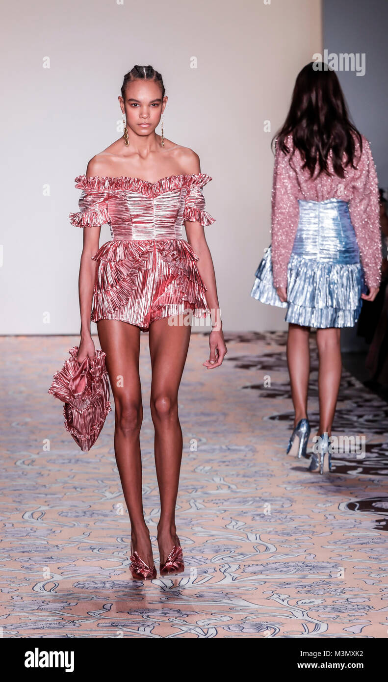 New York, NY, USA - February 10, 2018: A model walks runway for alice ...