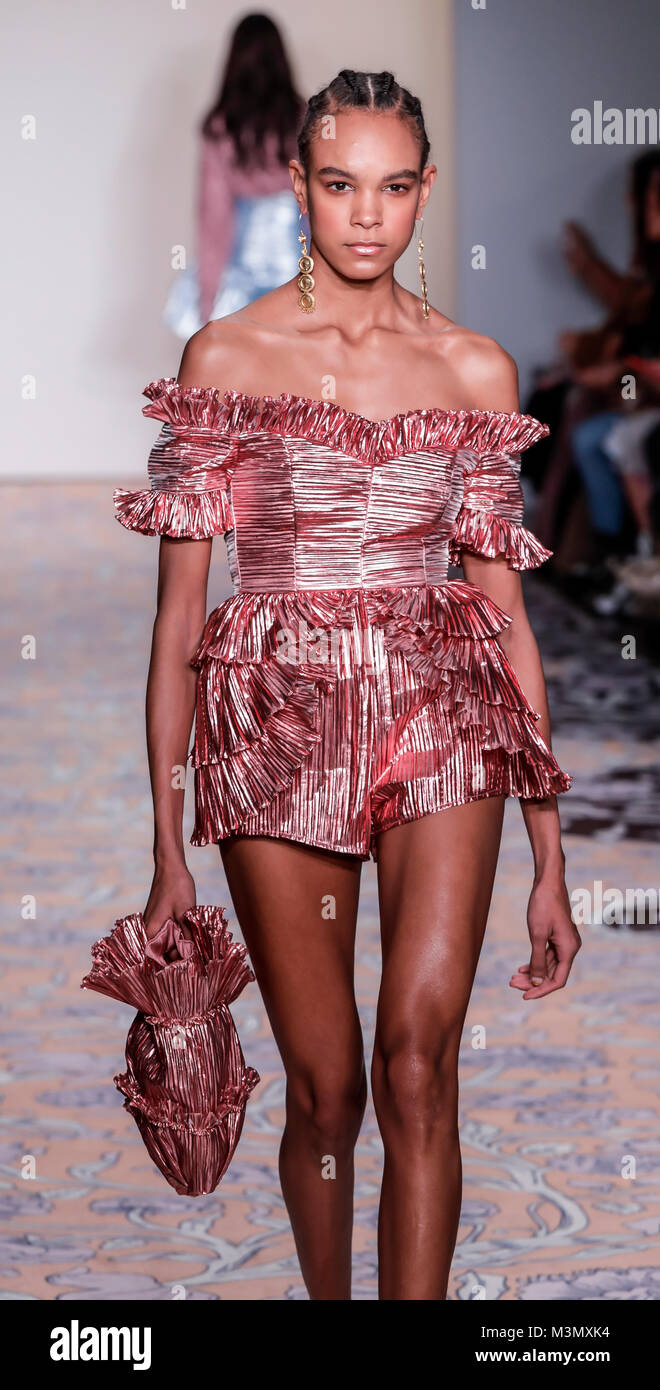 New York, NY, USA - February 10, 2018: A model walks runway for alice ...