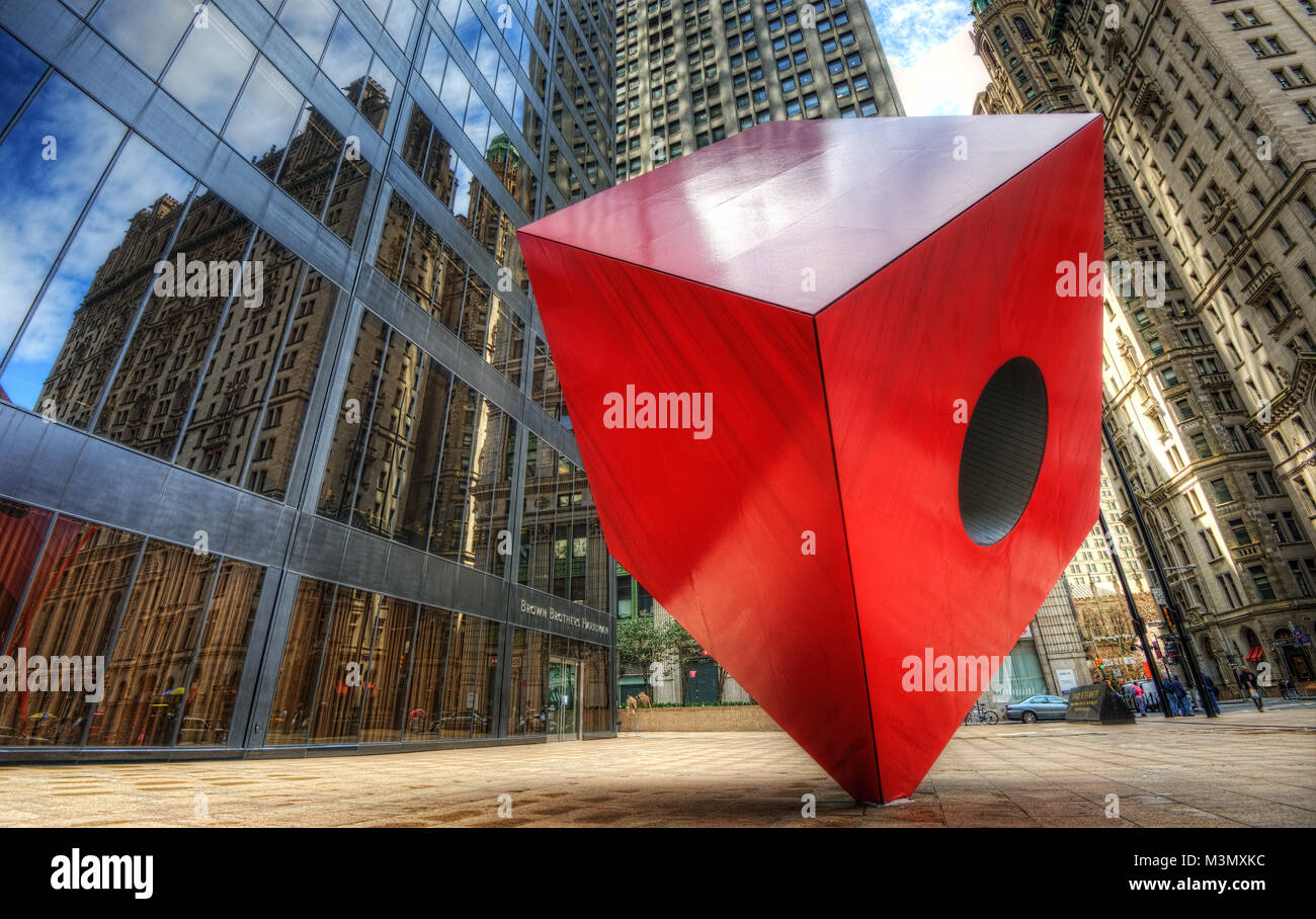 New York Red Square Artwork taken in 2015 Stock Photo - Alamy