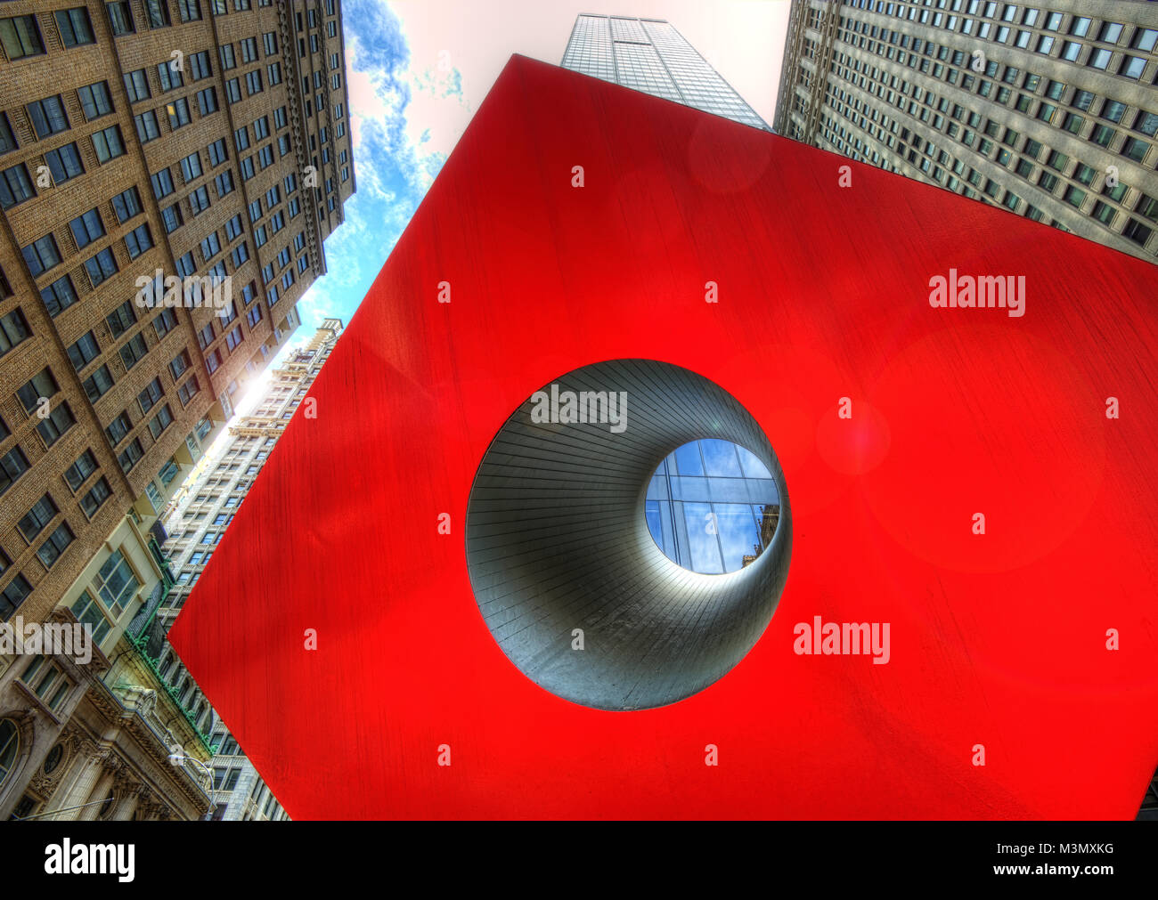 New York Red Square Artwork taken in 2015 Stock Photo - Alamy