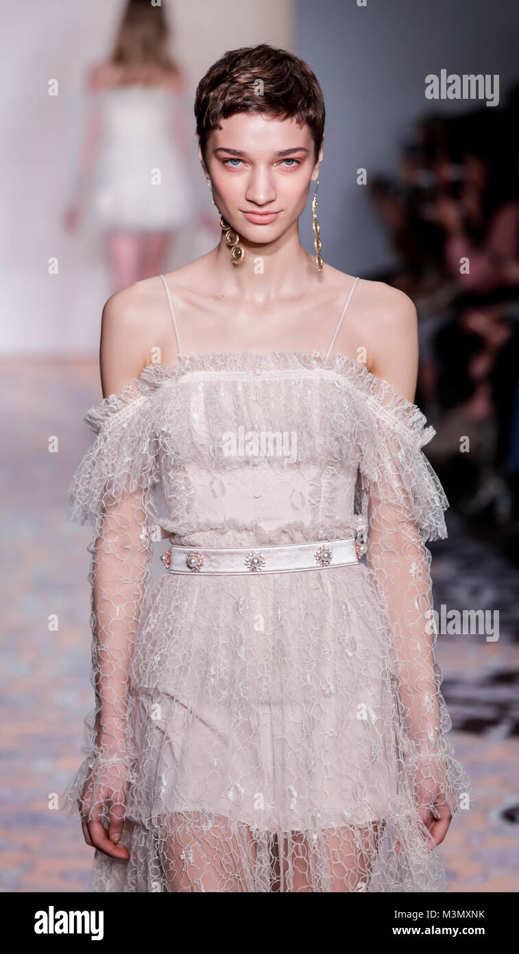 New York, NY, USA - February 10, 2018: A model walks runway for alice ...