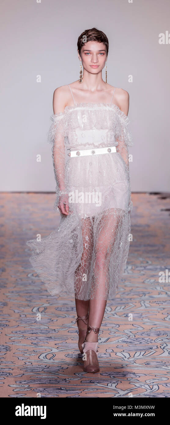 New York, NY, USA - February 10, 2018: A model walks runway for alice ...