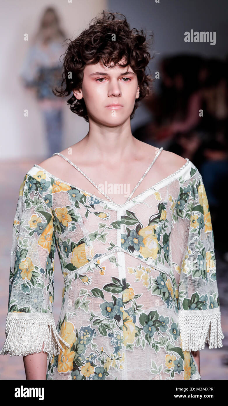 New York, NY, USA - February 10, 2018: A model walks runway for alice ...