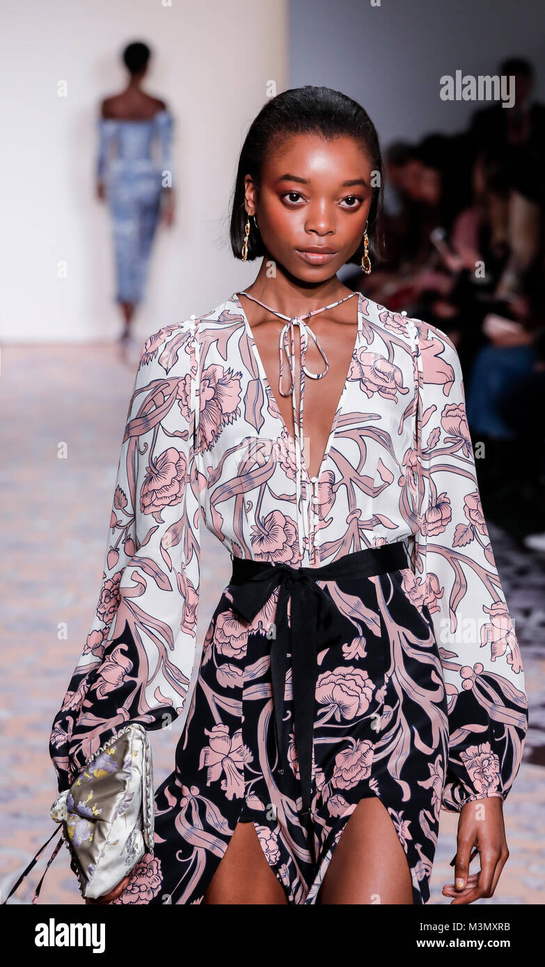 New York, NY, USA - February 10, 2018: A model walks runway for alice ...
