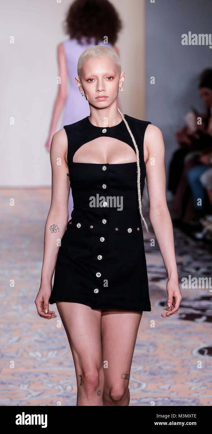 New York, NY, USA - February 10, 2018: A model walks runway for alice ...