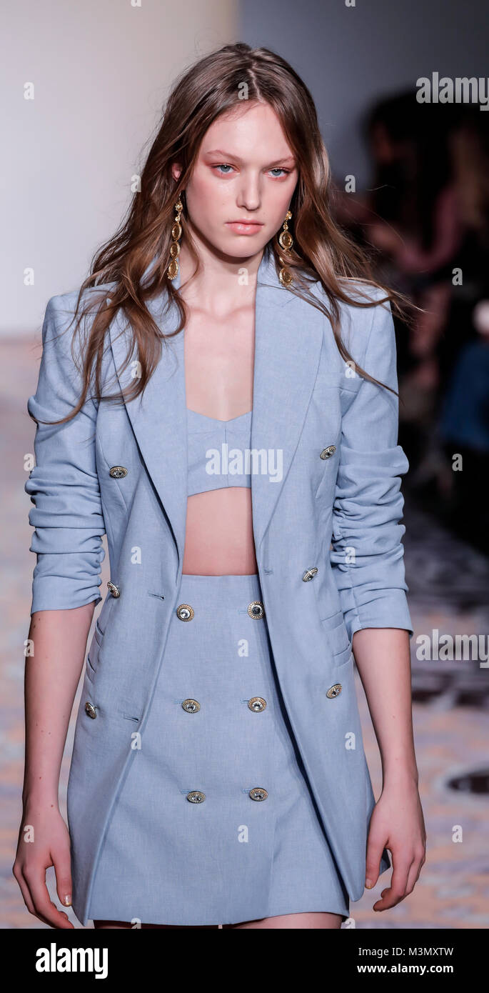 New York, NY, USA - February 10, 2018: A model walks runway for alice ...