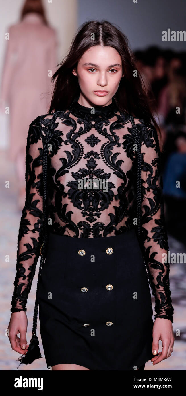 New York, NY, USA - February 10, 2018: A model walks runway for alice ...