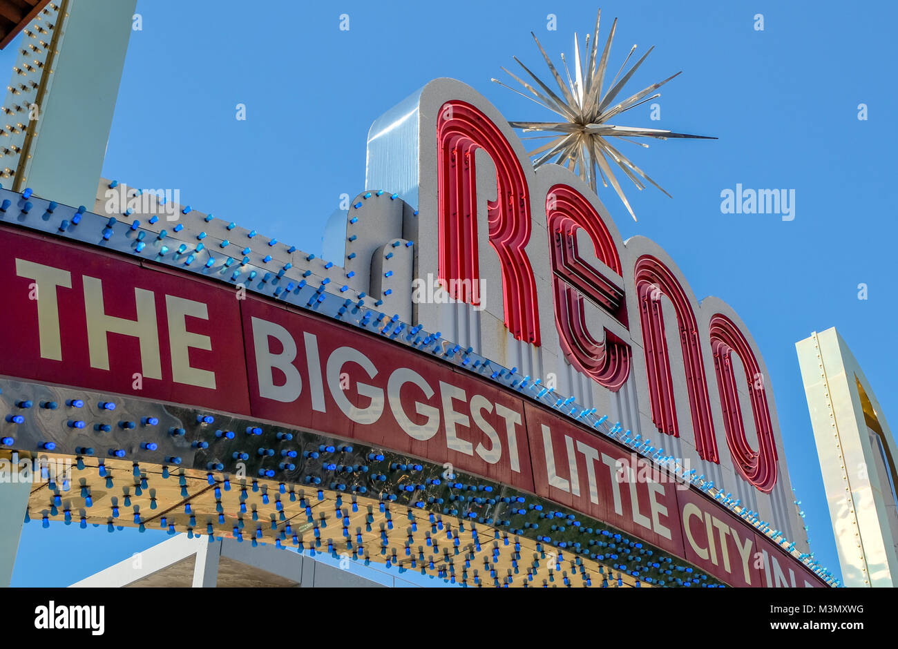 Reno arch in the downtown area near casinos Stock Photo - Alamy