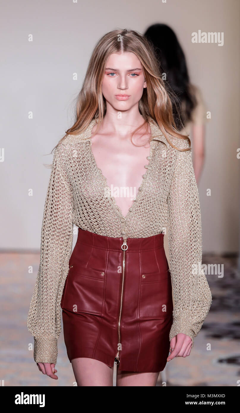 New York, NY, USA - February 10, 2018: A model walks runway for alice ...