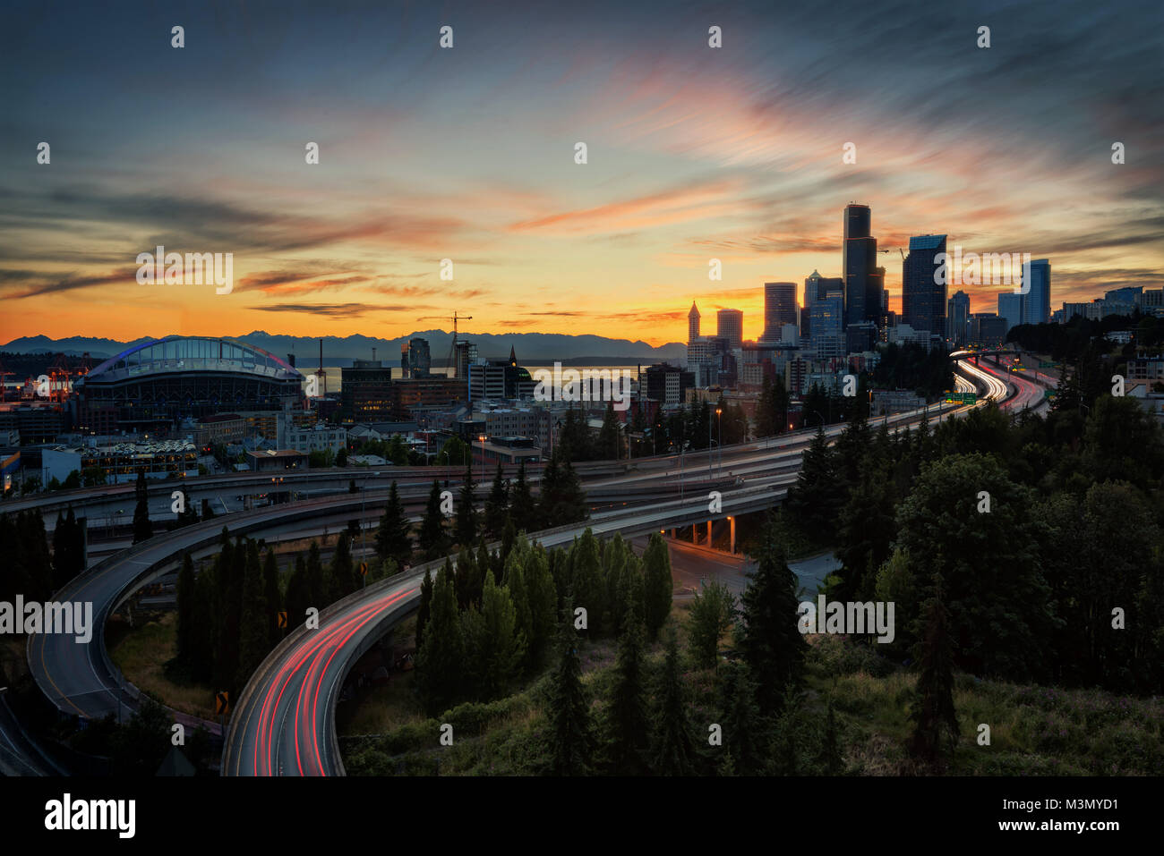 Seattle Highway Sunset taken in 2015 Stock Photo - Alamy