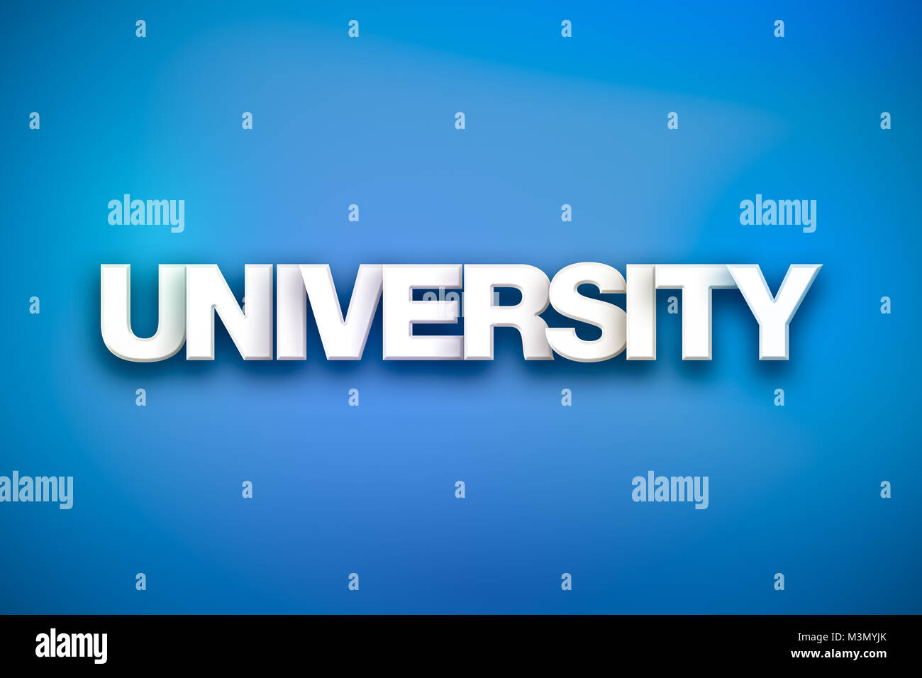 The word University concept written in white type on a colorful ...