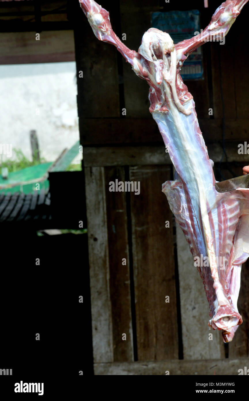 Skinning completed. Fresh goat meat, ready for cooked Stock Photo - Alamy