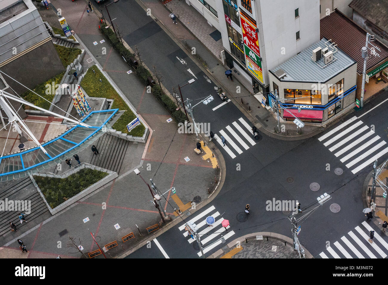Aerial shot of Intersection in Tokyo,Japan Stock Photo - Alamy