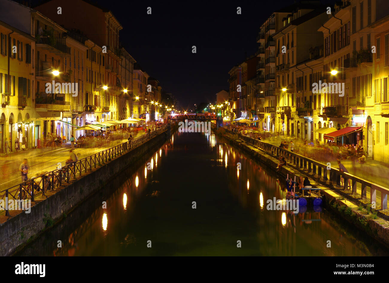 Navigli: popular district of Milan, Italy, the center of nightlife in ...