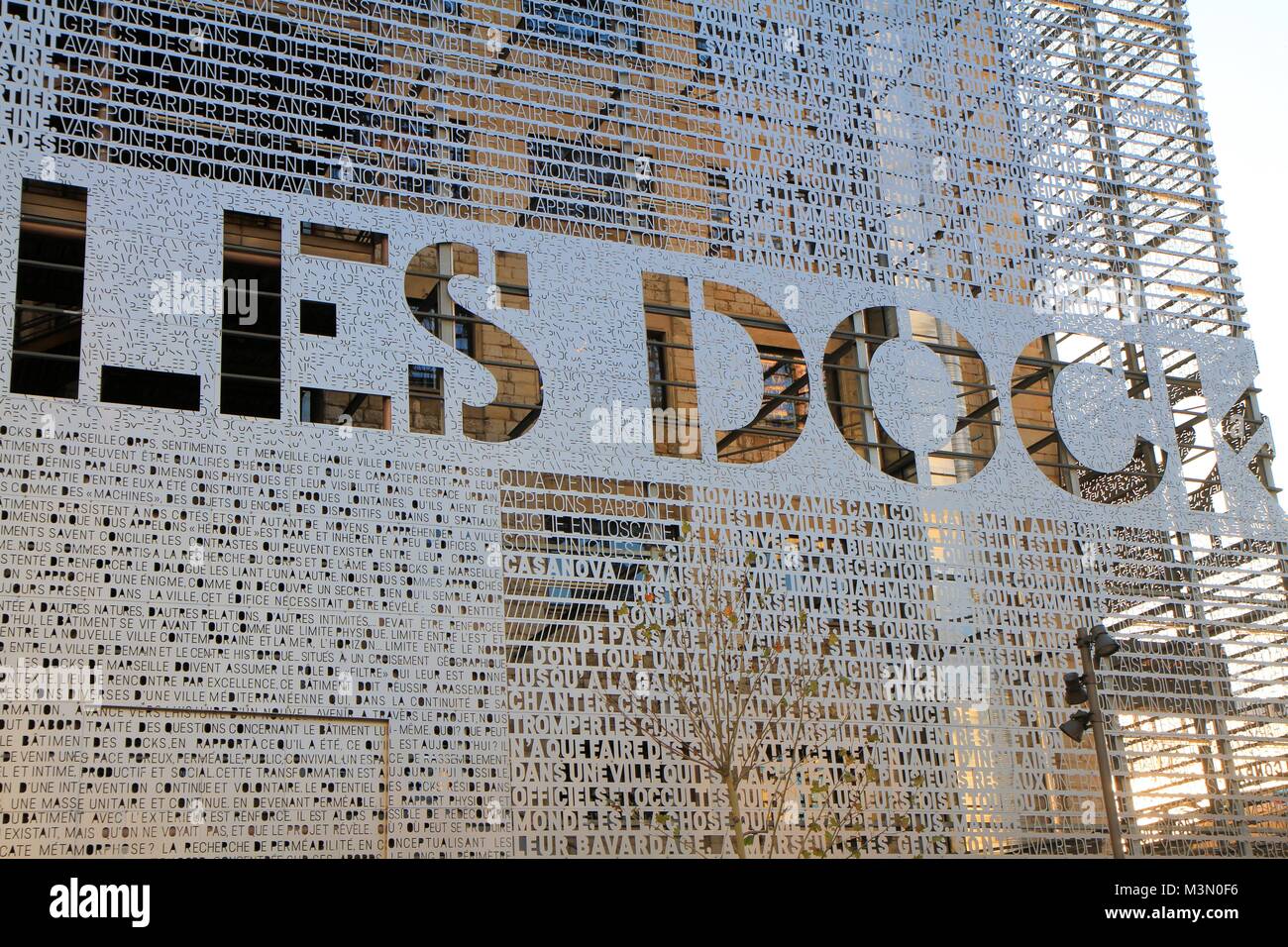 The literary facade of Les docks, shopping center, Marseille, Provence ...