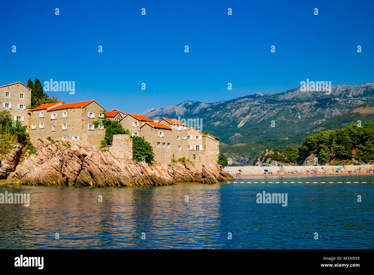 Beautiful european old hotel resort on rocks with stone buildings Stock ...
