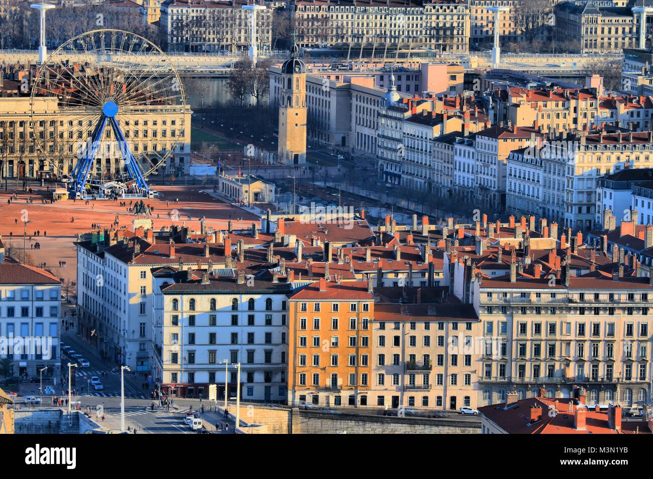 Aerial view of old city center of Lyon, France Stock Photo - Alamy