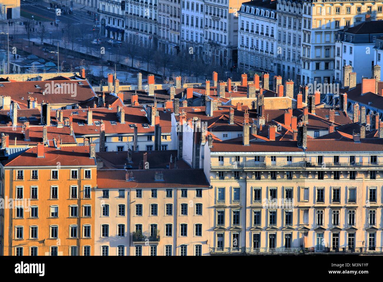 Aerial view of old city center of Lyon, France Stock Photo - Alamy