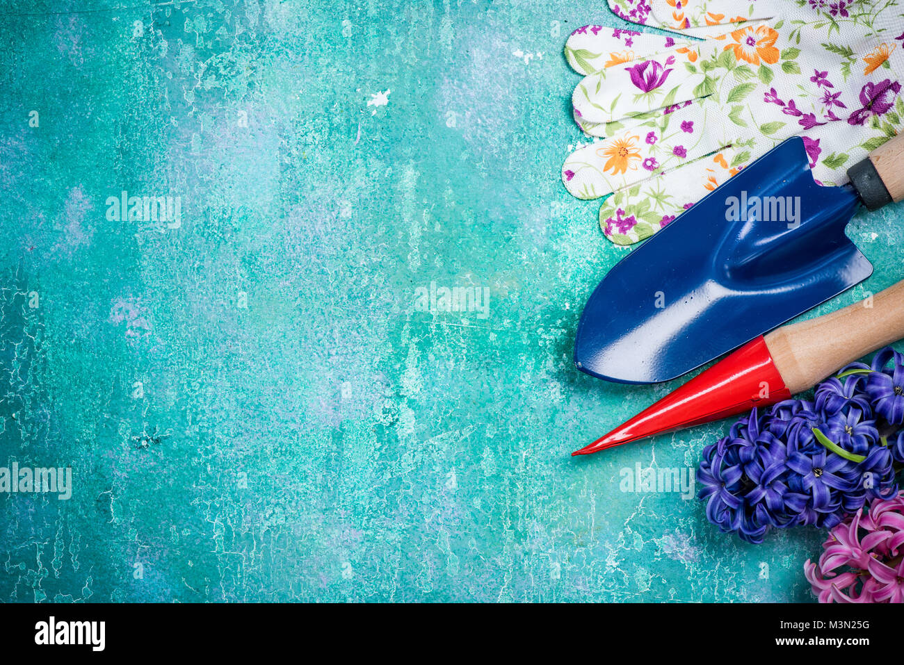 Gardening hobby works concept border background Stock Photo - Alamy
