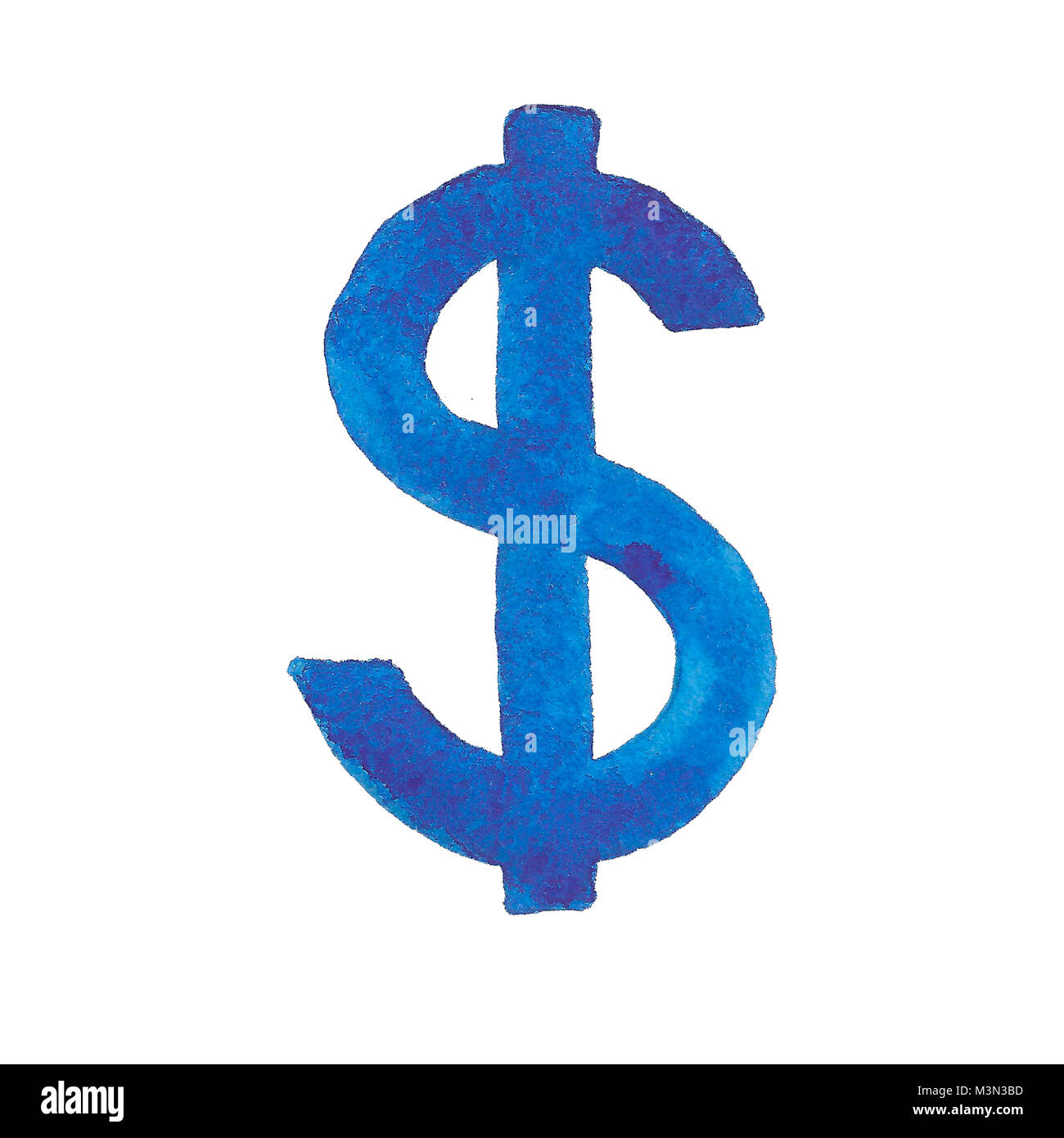 Dollar. Watercolor illustration of a monetary sign of America. Isolated ...