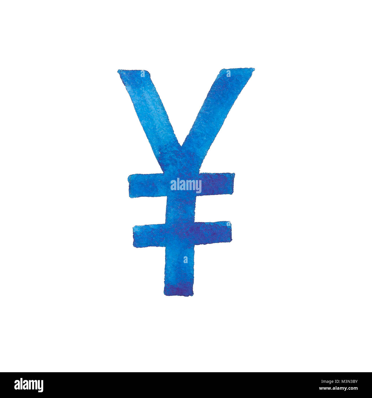 Yen. Watercolor illustration of a bank note of Japan. Isolated image of ...