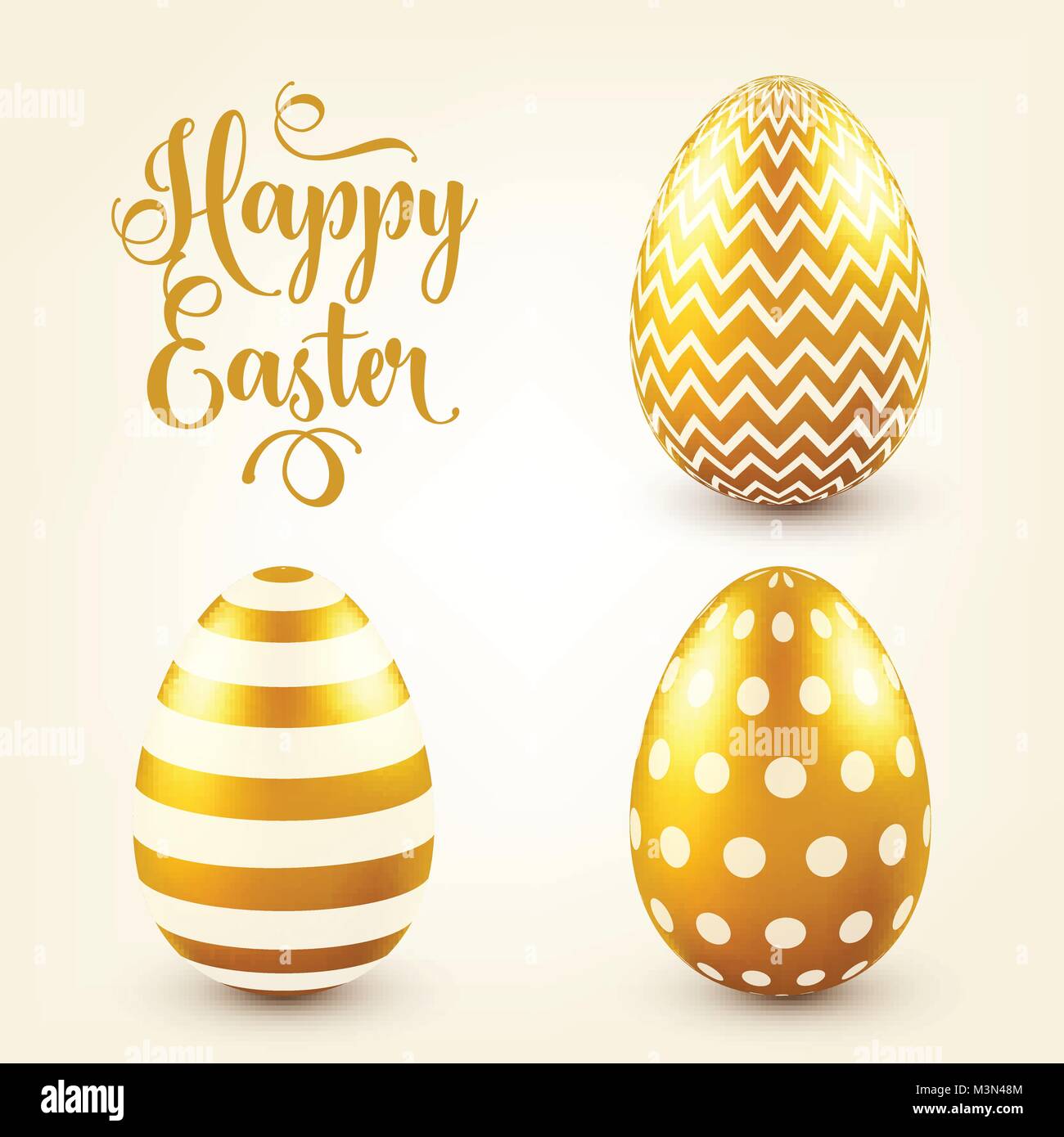 Easter golden egg with calligraphic lettering, greetings. Traditional ...