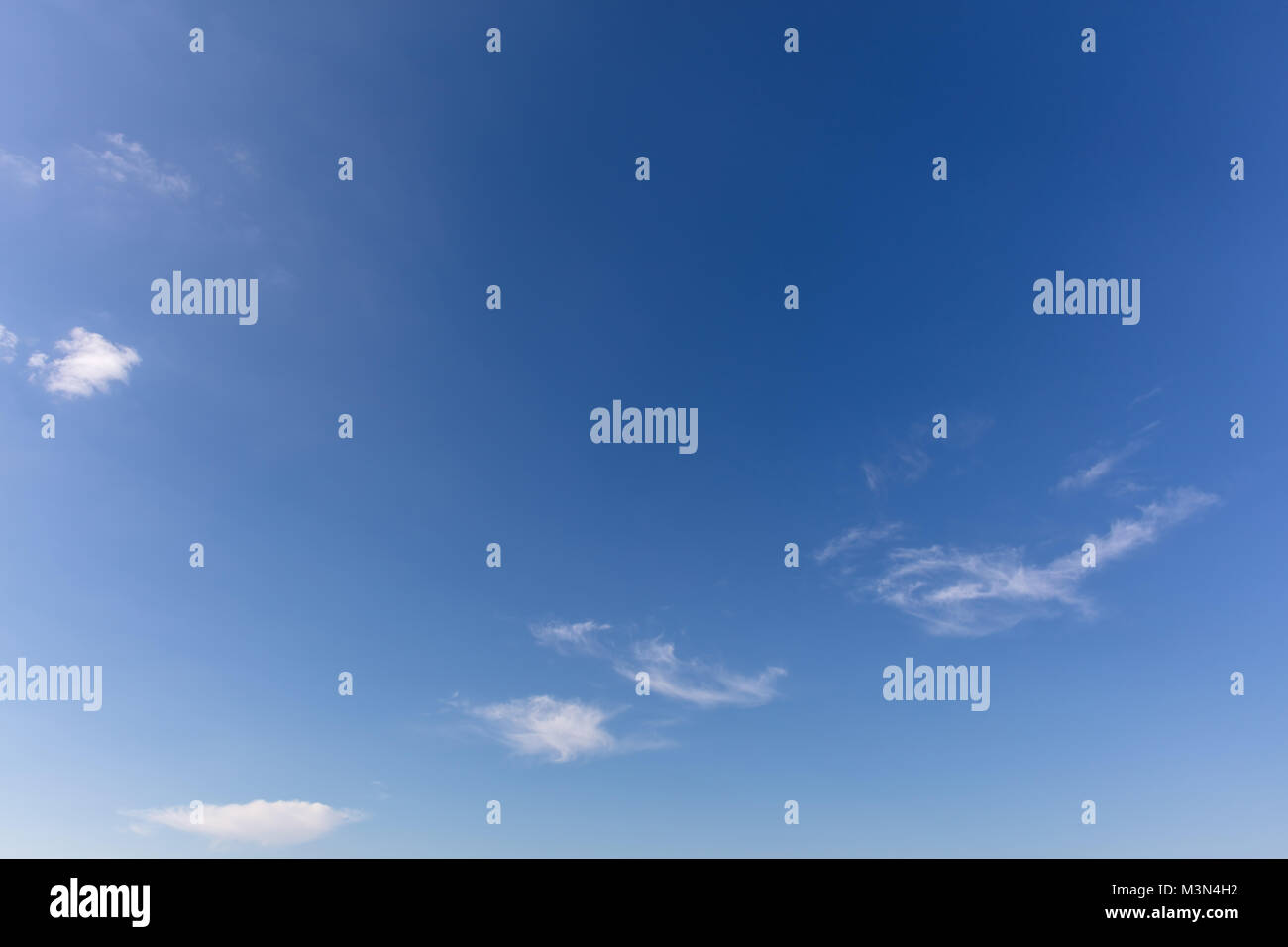 Blue sky with few clouds as weather background Stock Photo - Alamy