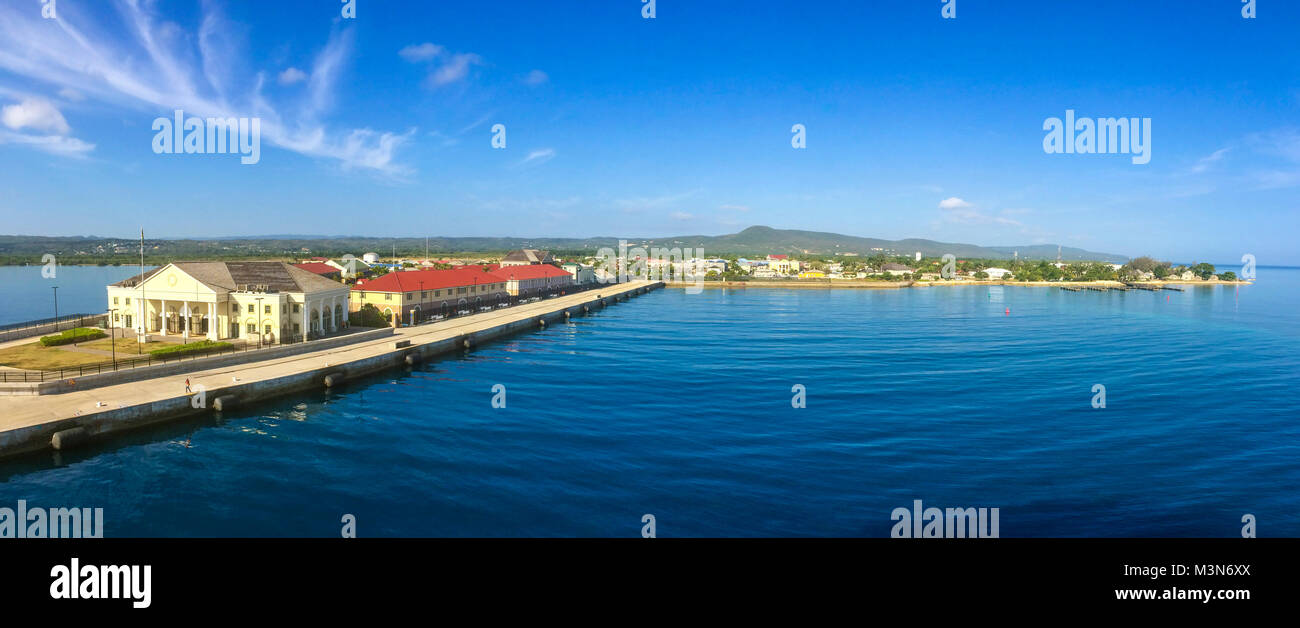 Panorama of port in Falmouth, Jamaica Stock Photo - Alamy