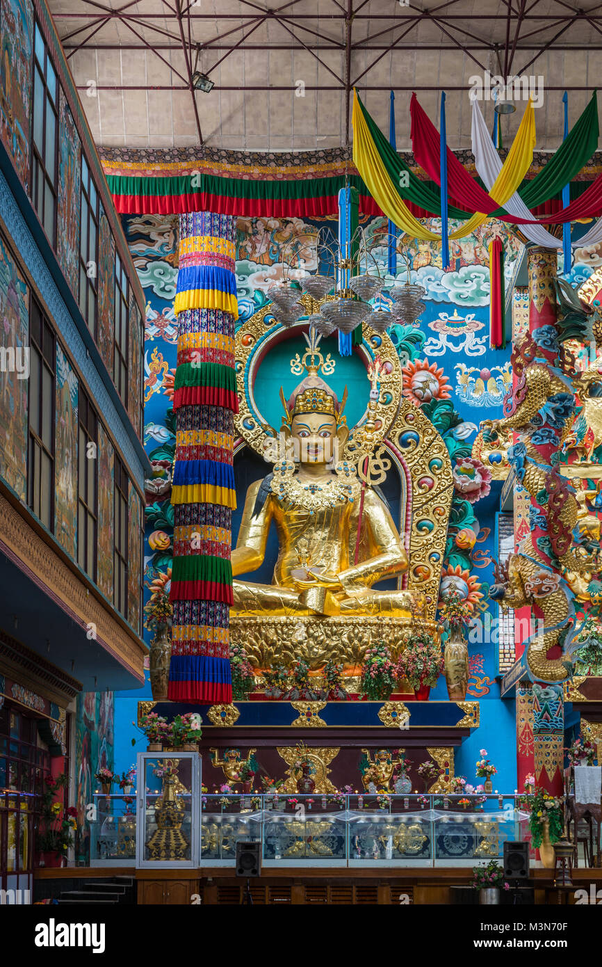 Coorg, India - October 29, 2013: Inside Padmasambhava Vihara of ...
