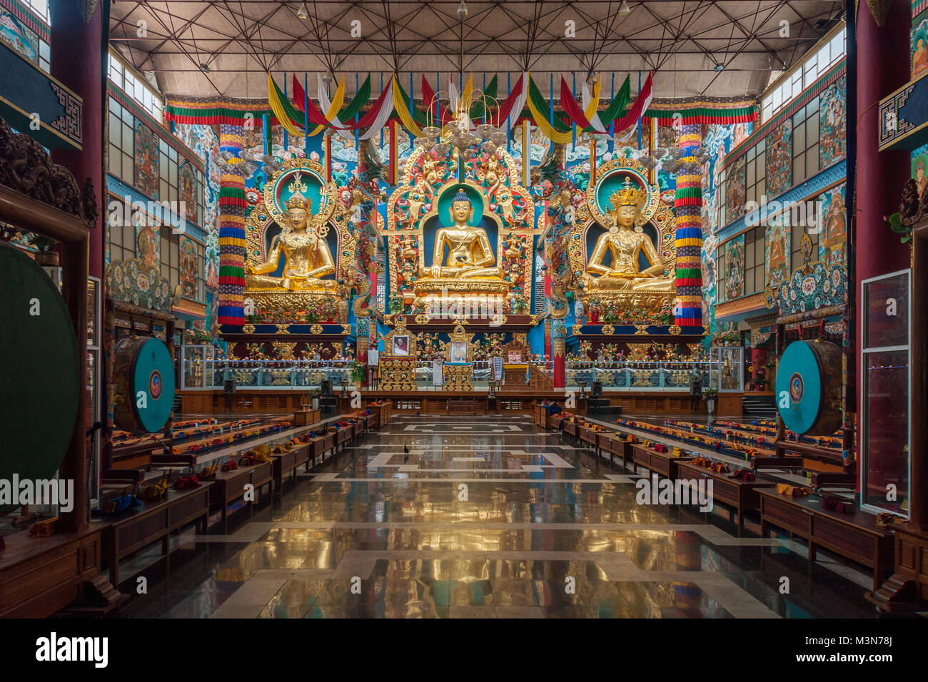 Coorg, India - October 29, 2013: Inside Padmasambhava Vihara of ...