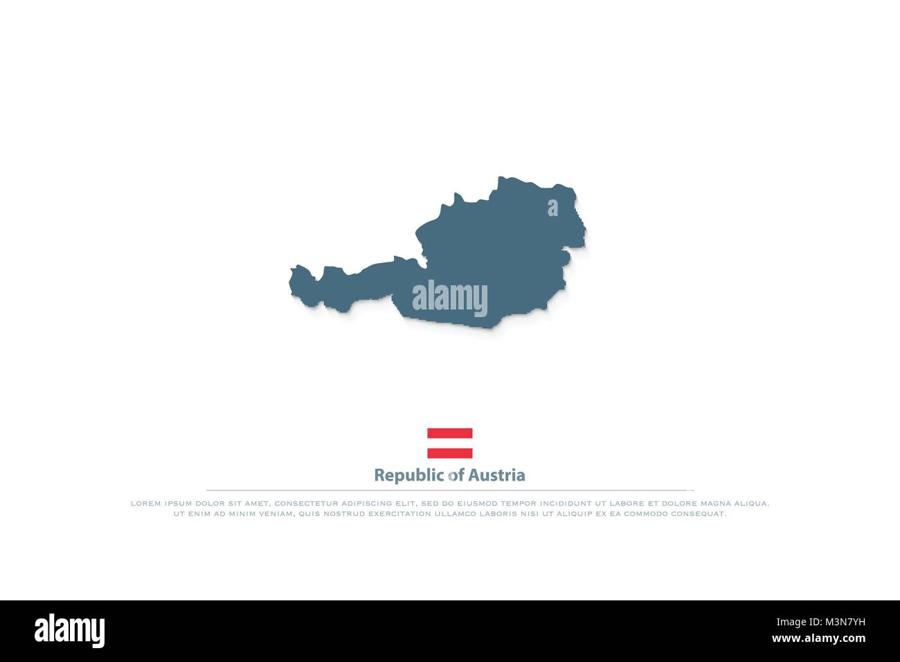 Republic of Austria isolated map and official flag icons. vector ...