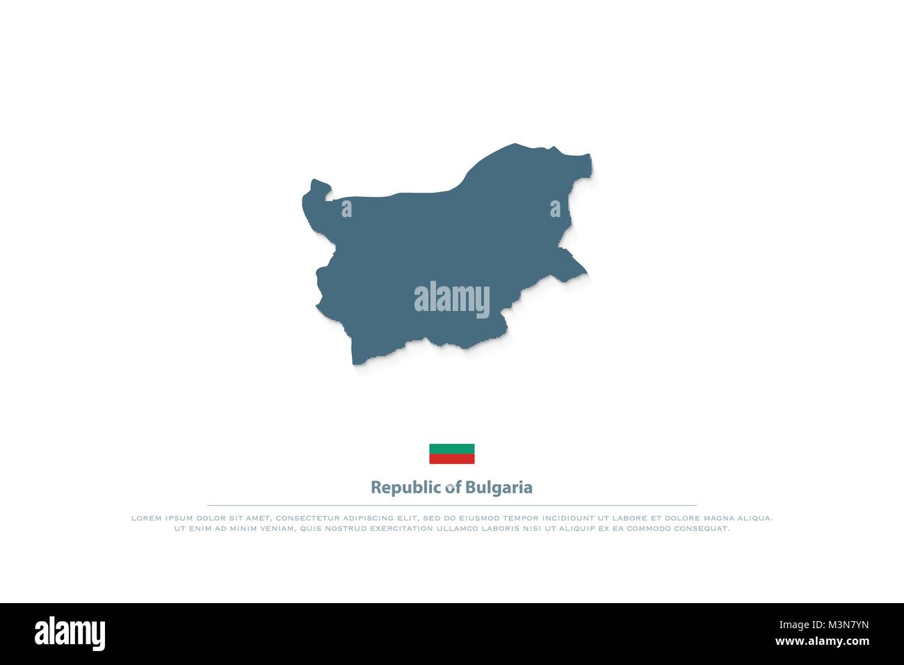 Republic of Bulgaria map and isolated official flag. vector Bulgarian ...