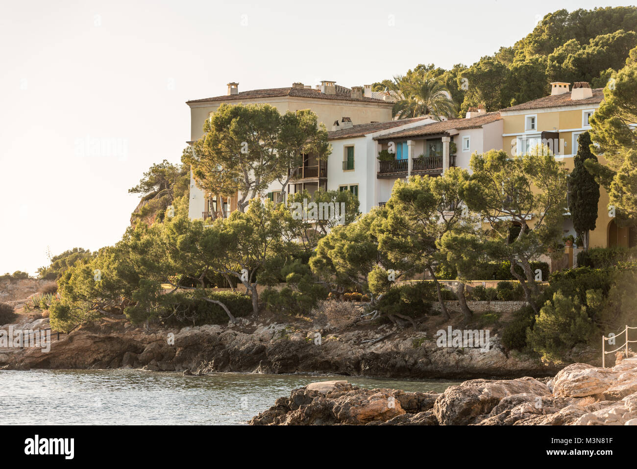Views of a residential estate houses on from inside the coast of Palma ...